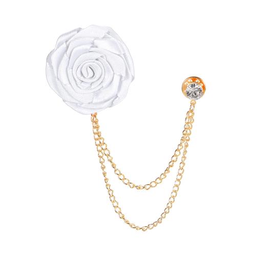 カラー：ホワイト；素材：金属；短いチェーンの長さ：4.33 / 11 cm；長いチェーンの長さ：5.51 / 14 cm；花の直径：1.57 / 4 cm；パッケージリスト：ローズフラワーブローチピン×1 利点：この多目的なブローチは、ブレ...