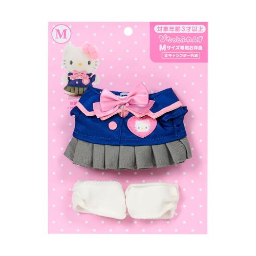 本体サイズ：パッケージ:約幅15×奥行1×高さ20cm。主な材料・原料：ポリエステル リボン、バッジ取り外し不可。対象年齢3才以上。面ファスナー式開閉。ぴたっとふれんずドールM（別売）にぴったりなお洋服 (C) 2025 SANRIO CO...