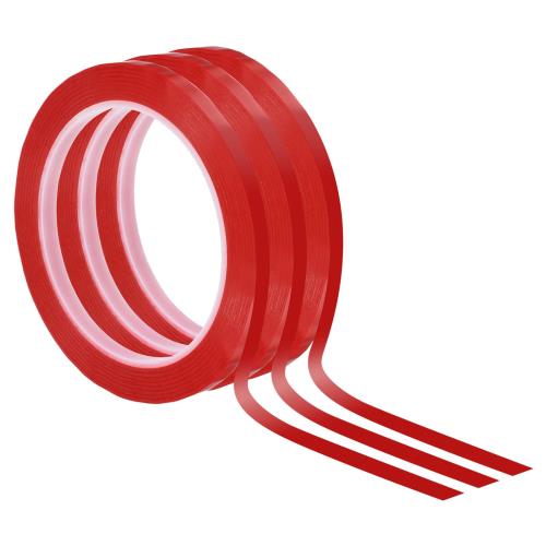 サイズカラー：レッド；素材：PET；サイズ：66m x 5mm (長さ*幅)；パッキングリスト:3巻 x 粘着テープ。 素材絶縁のPET素材を使用しており、耐熱性、防水性があり、長期間使用できます。粘着面は優れた接着力があり、貼り付けやすく...