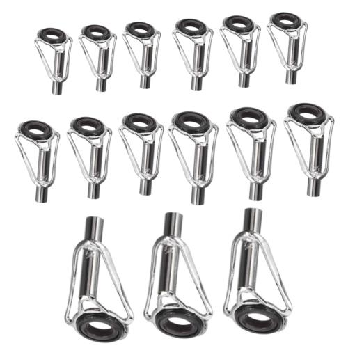 1.商品仕様:修理用トップガイド15点セット、サイズ: 内径1.6mm、1.8mm、2.0mm、2.8mm、3.0mmそれぞれ3個ずつ。素材:フレーム:ステンレス リング:セラミック。 2.軽量設計:軽量で感度の高い強力、傾斜ブリッジが付き...