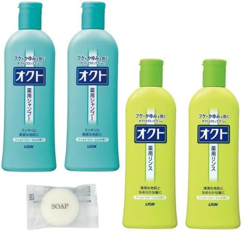 シャンプー　320ml×2本 リンス　320ml×2本 オリジナルボディソープつき