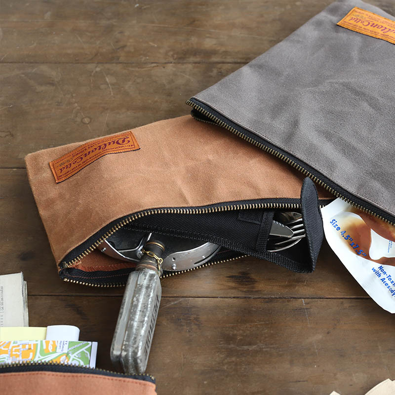 DULTON ( ダルトン ) WAX CANVAS TOOL POUCH ワックス キャンバス ツール ポーチ | Sサイズ | Lサイズ | キャメル | オリーブ | シンプル | コットン100% | ビンテージ感 | T21-03...