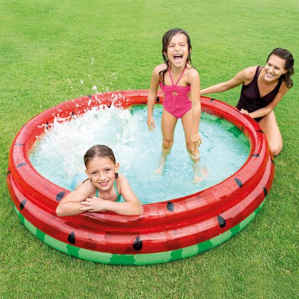 ● INTEX社製、カラフルなスイカ柄のプール。 ●水量目安:高さ29cmまで入れて581L メーカー品番 58448 ウォーターメロンプール 168×38 商品詳細 ●膨らましサイズ(約)/直径168×高さ38cm ●容量581L(29c...