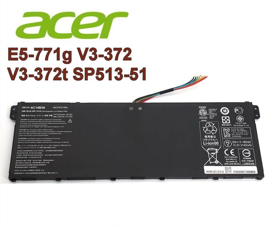 商品情報 商品名: 純正 Acer ートPC用バッテリー 商品概要: スペック: 公称電圧15.2V、公称容量3270mAh / 49.7Wh 型番: AC14B8K 保証期間: 当店より1年間動作保証 対応機種一覧: Acer Aspir...