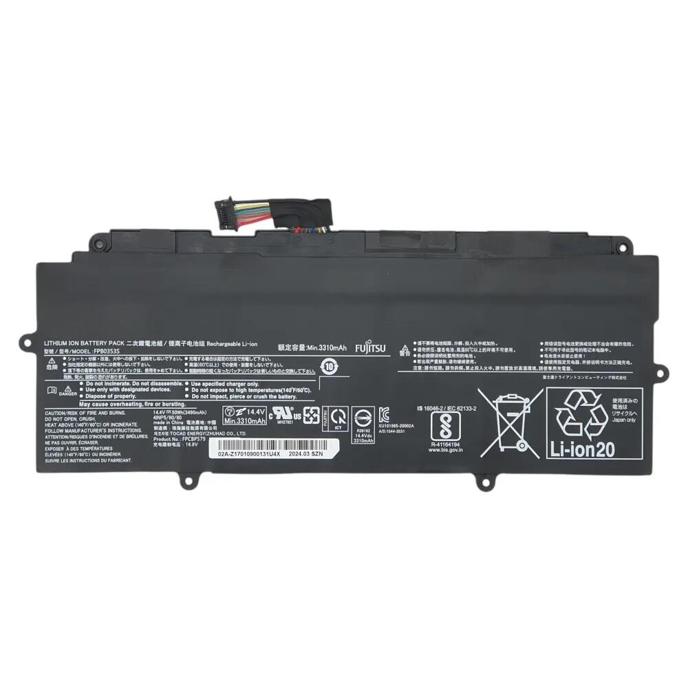商品情報 商品名: 純正 富士通 ノートPC用バッテリー 商品概要: 公称電圧14.4V、公称容量3490mAh / 50Wh 型番:FPB0353S 保証期間: 当店より1年間動作保証 対応機種一覧: Fujitsu LIFEBOOK U...