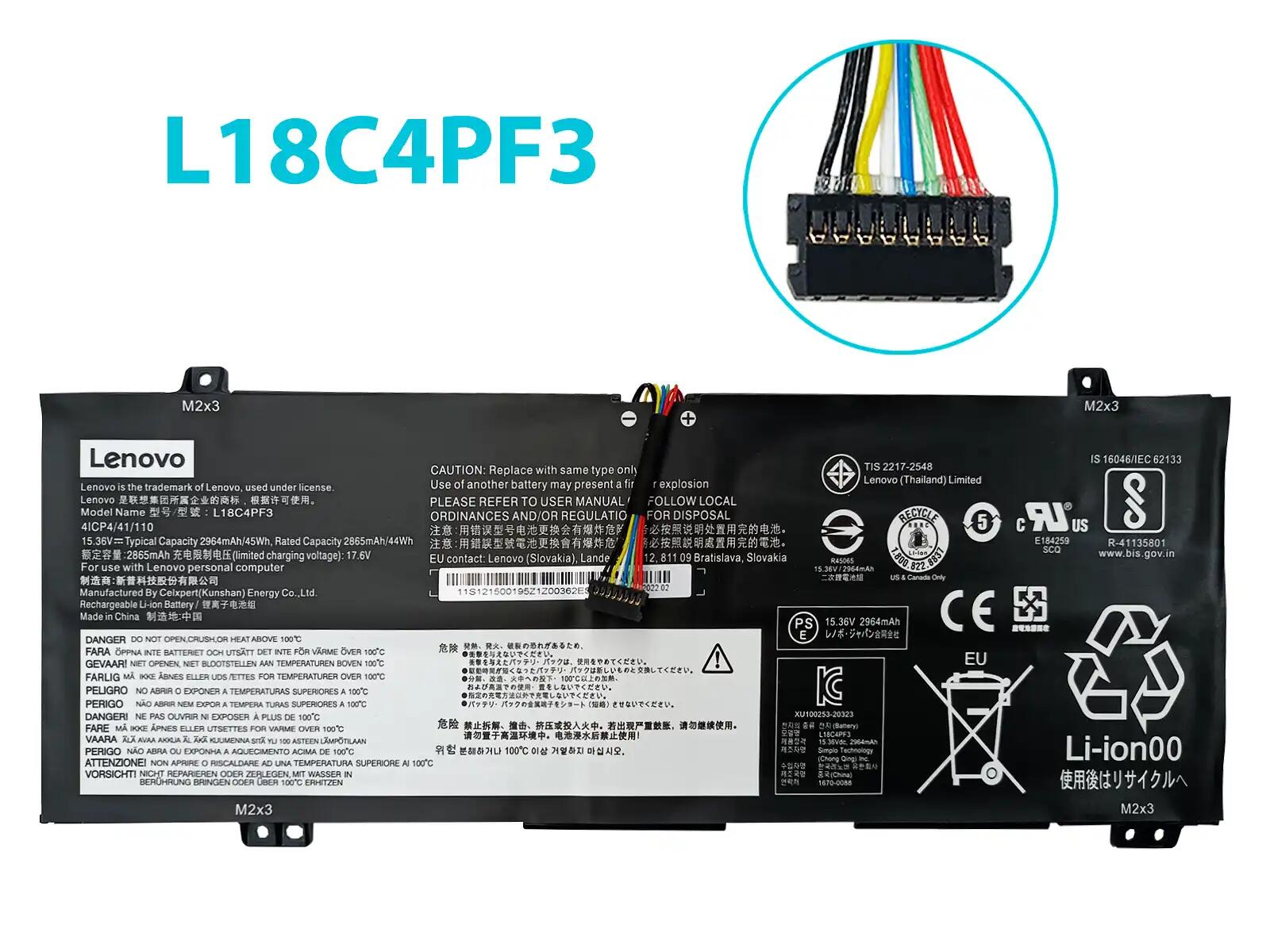 商品情報 商品名: 純正 Lenovo バッテリー 商品概要: スペック: 公称電圧 15.36V 公称容量 2964 mAh/ 45 Wh 型番: L18C4PF3 保証期間: 当店より1年間動作保証 対応機種一覧: Lenovo ide...