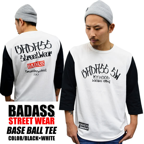 ■商品説明 BADASS バダス 7分袖Tシャツ BASEBALL TEE ベースボールTシャツ ホワイト×ブラック ヘビーウェエイト素材を使ったベースボールTシャツです。ヴィンテージ風の2トーンカラーデザインにスポーティなBADASSロゴ...
