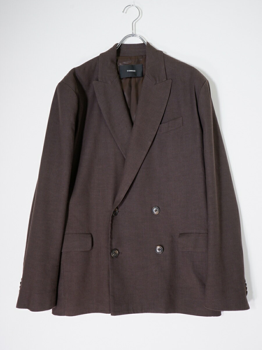 アイテム説明 ブランド COMMASコンマス アイテム linen-blend double-breasted jacketリネン ブレンド ダブルブレストジャケット サイズ M　肩幅約47cm/身幅約51cm/着丈約74cm/袖丈約64c...