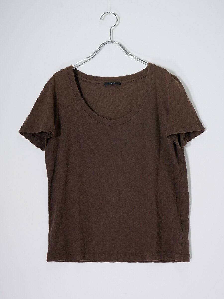 アイテム説明 ブランド Theoryセオリー アイテム NEBULOUS PURE SS OPEN NK TOP Tシャツ サイズ S　肩幅約39cm/身幅約45cm/着丈約53cm/袖丈約17cm カラー ブラウン 素材 コットン100％...