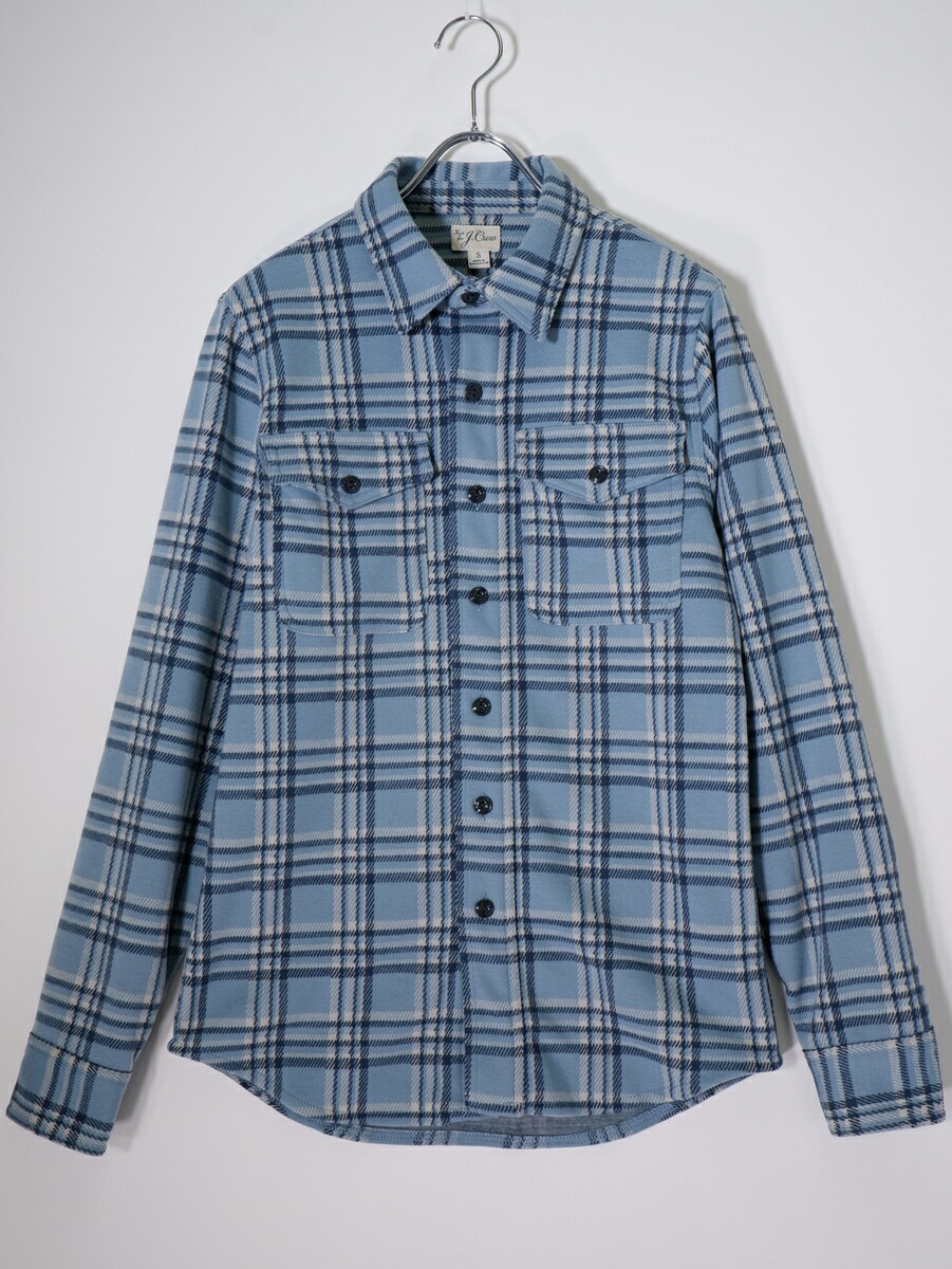 アイテム説明 ブランド J.CREWジェイクルー アイテム Seaboard Soft Knit Shirtフランネル風ソフトニットシャツ サイズ S　肩幅約41cm/身幅約47cm/着丈約72cm/袖丈約63cm カラー ブルー 素材 ポ...