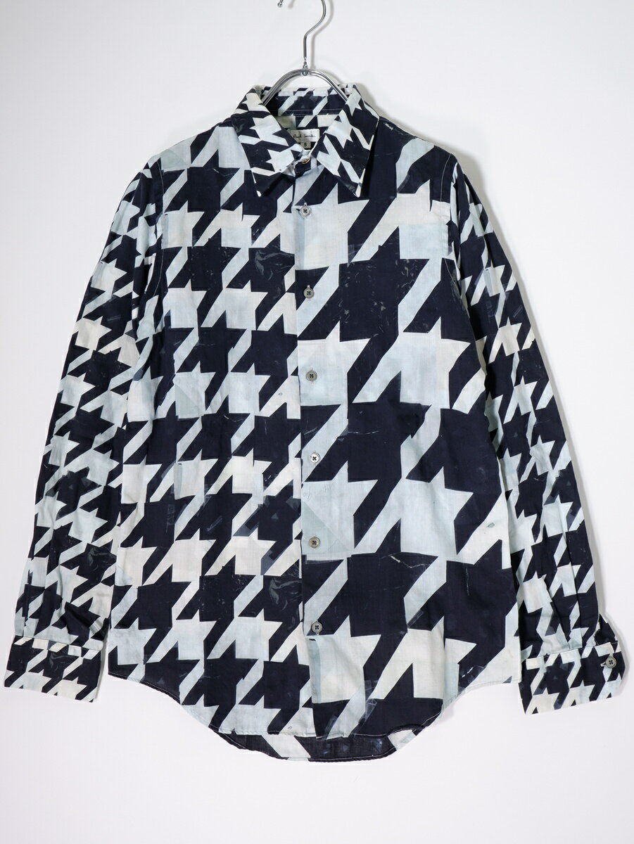アイテム説明 ブランド Paul Smithポールスミス アイテム メインライン ビッグチェック千鳥格子ハンドトゥース総柄 長袖シャツ サイズ S　肩幅約37cm/身幅約43cm/着丈約70cm/袖丈約58cm カラー オフホワイト|黒|青...