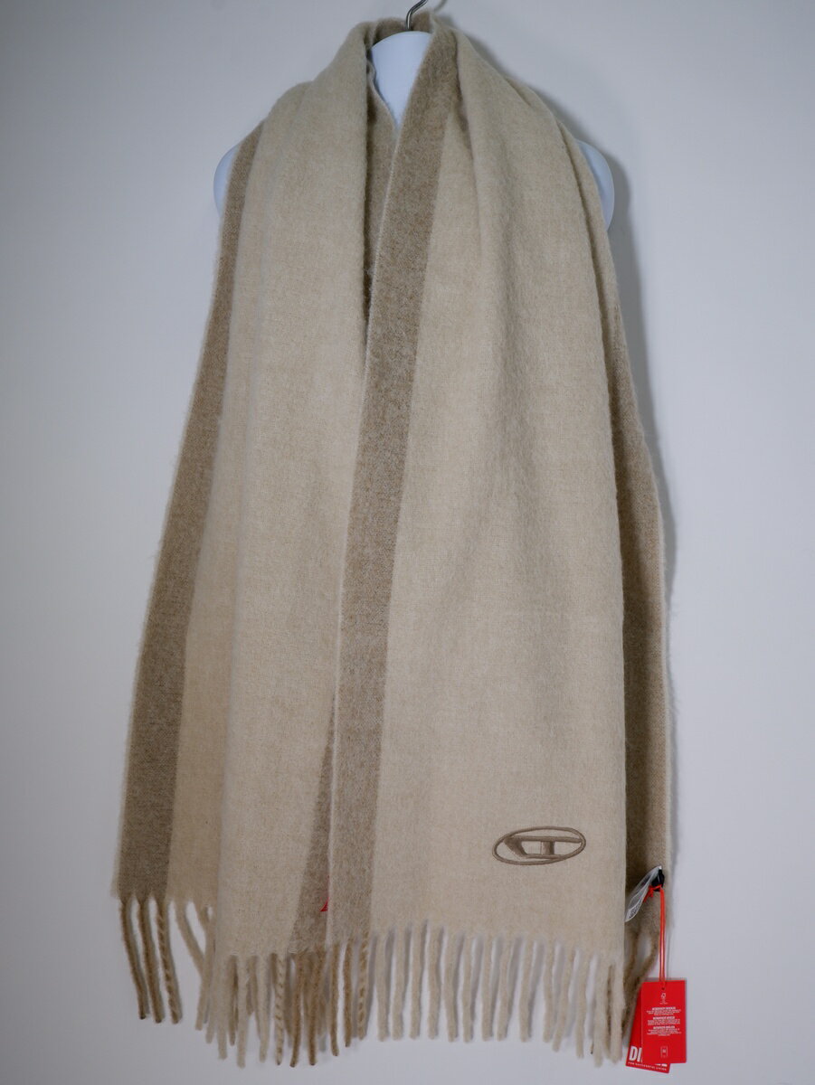 アイテム説明 ブランド DIESELディーゼル アイテム 2025AW S-OLID SCIARPAアルパカ混ウール大判ストール新品 サイズ -　タテ約220cmXヨコ約47cm　フリンジ約14cm カラー ベージュ系 素材 ポリエステル3...