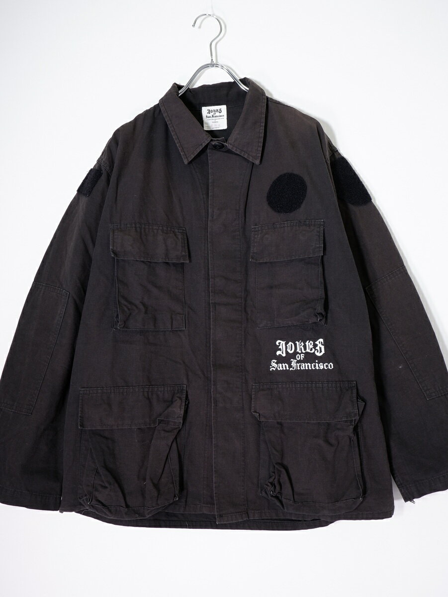 アイテム説明 ブランド JOKES OF SANFRANCISCOジョークスオブサンフランシスコ(BEAT.F.P.G) アイテム リメイク ファティーグジャケット サイズ フリー　肩幅約49cm/身幅約57cm/着丈約76cm/袖丈約61...