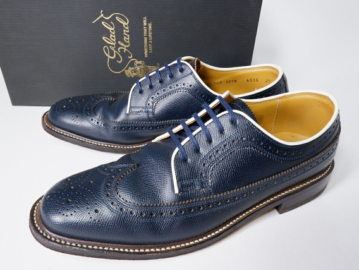 アイテム説明 ブランド GLAD HANDグラッドハンド アイテム × REGALリーガル 653S GH AMERICAN BROGUE メダリオンシューズ サイズ 27cm　アウトソール全長約32cm カラー ネイビー 素材 牛革 状態...