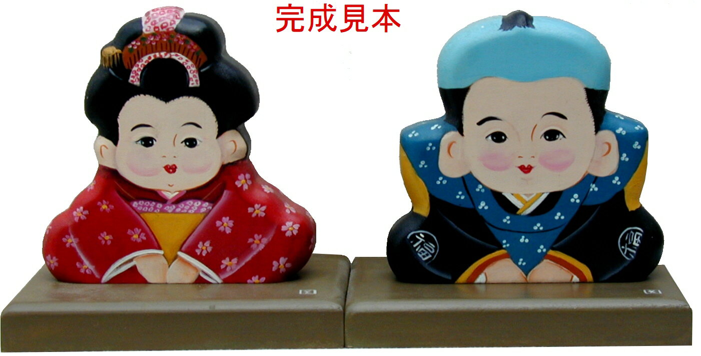 ☆寸法：w140mm×h165mm×d28mm （1体） ☆素材:無垢材 ☆2組1セット・台付 ☆無途装白木素材とパターン（写真・実物大図案・描き方の手順の説明が入っています。絵具・筆などは含まれません）又写真も印刷物ですので、実際の色と異...