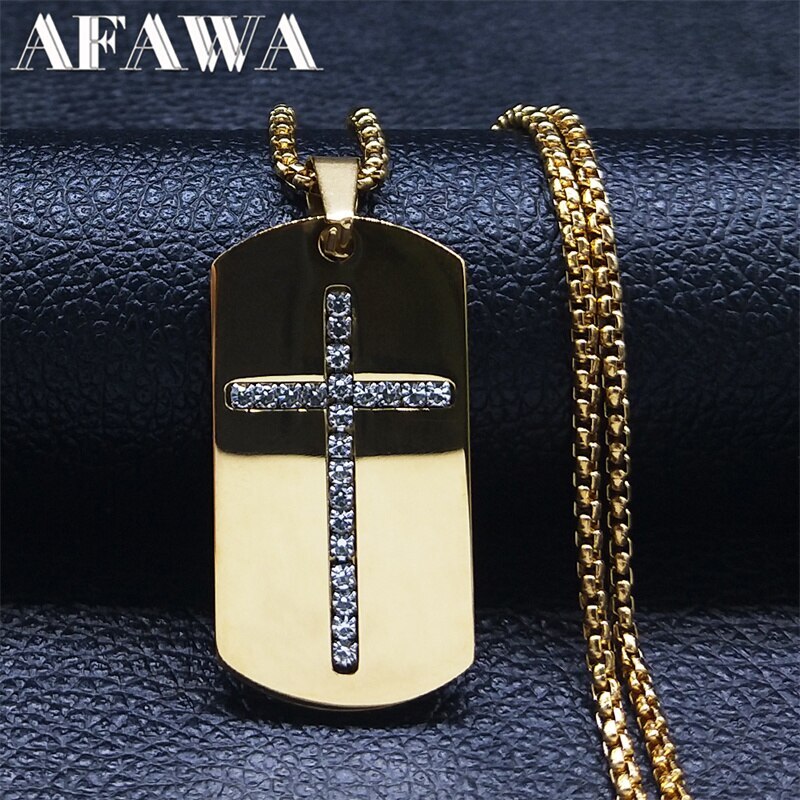 海外からの発送となりお届けに2週間程度を頂いております。予めご了承くださいませ。商品名クロス ペンダント ネックレス メンズ レディース クリスタル ステンレス スチール ゴールド カラー チェーン カトリック ジュエリー 炭鉱 スペックオ...