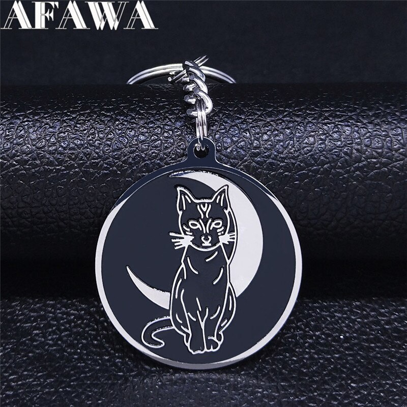 海外からの発送となりお届けに2週間程度を頂いております。予めご了承くださいませ。商品名魔術 ウィッチクラフト 月 ムーン 猫 ネコ キャット 動物 アニマル キーチェーン キーホルダー メンズ レディース ウィッカ 三日月 神秘的 魔女 ウ...