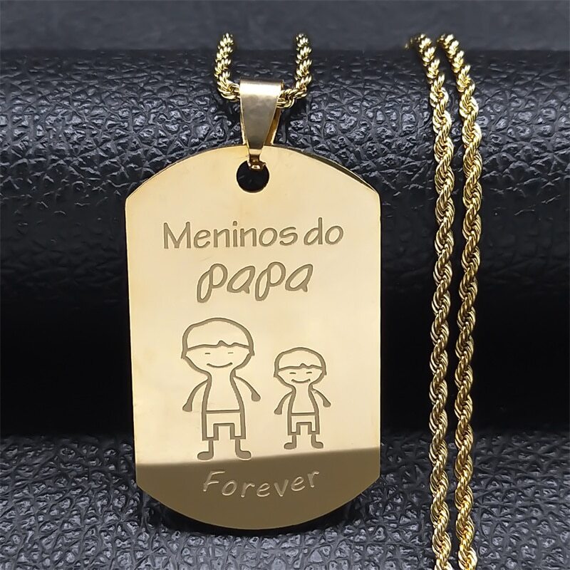 海外からの発送となりお届けに2週間程度を頂いております。予めご了承くださいませ。商品名言及 行う パパ 永遠 ペンダント ネックレス ステンレス スチール ゴールド カラー ポルトガル レター チェーン ジュエリー スペックオケージョン-パ...
