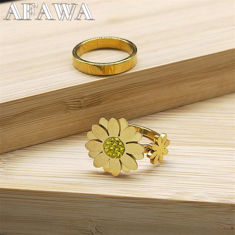 海外からの発送となりお届けに2週間程度を頂いております。予めご了承くださいませ。商品名ファッション 花 フラワー リング 指輪 レディース ステンレス スチール クリスタル ゴールド カラー マザー 日 ギフト ジュエリー スペック機能-ム...