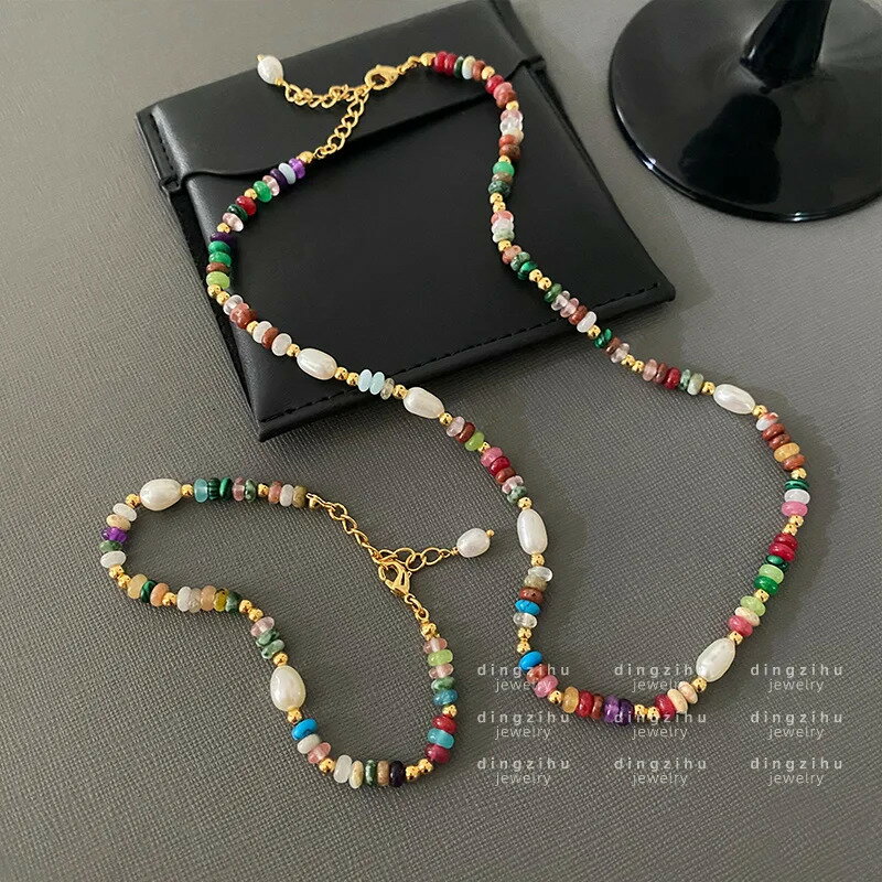 本商品は海外からの発送となり到着までに2週間程度を頂戴します。予めご了承くださいませ。商品名カラフル ナチュラル ストーン ビーズ ネックレス レディース ボヘミア ホリデー ハンドメイド 夏 サマー エレガント ジュエリースペック機会-記...