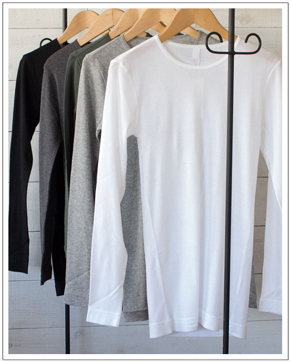 homspun(ホームスパン）60/1フライス 長袖P.O［Lady's］長袖クルーネック【smtb-KD】 made in Japan ［素材］コットン100% （60/フライス） ★タートルは こちら！ ホームスパン通販homspun通...