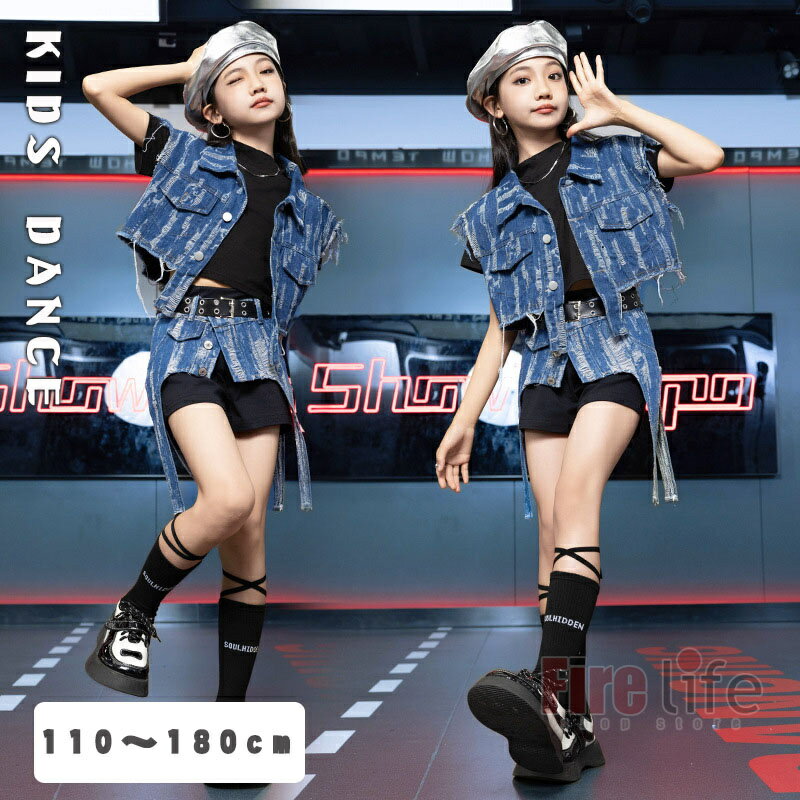 商品情報素材素材：ポリエステル内容3点セット：黒Tシャツ＋ デニムベスト＋短パン4点セット：黒Tシャツ＋ デニムベスト＋短パン＋デニム巻きスカート5点セット：黒Tシャツ＋ デニムベスト＋短パン＋デニム巻きスカート＋ベルトサイズ参考サイズ11...