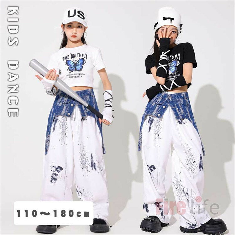 商品情報素材素材：ポリエステル内容3点セット：トップス＋ アームカバー＋カーゴパンツ4点セット：トップス＋ アームカバー＋デニム巻きスカート+カーゴパンツサイズ参考サイズモデル身長125cm　体重24kg　着用サイズ130cm110-身長1...