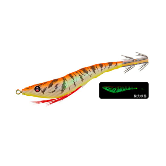 イージー!! ラクラク!! イカキャッチ!! ボディ波動とフワフワフットで抱かせる実績No.1 フローティングエビ型スッテDUEL イージースリム 80mm 11.LOG 夜光オレンジ オモリグ イカメタル イカ エギ スッテ ドロッパー
