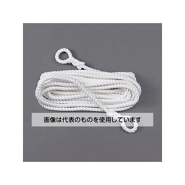 【アズワン AS ONE】実験室設備 工具類 工具、道具 ●ロープの両端は輪になっています。 商品の仕様 ●サイズ：φ16mm×20m ●引張強度：約23.8kN ●材質：クラレビニロン、ポリエステル混紡 ●構造：三つ打ち ●重量(g)：3...