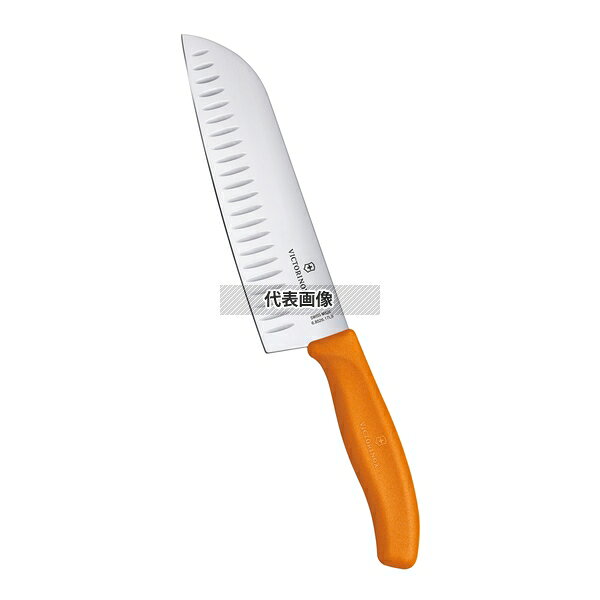 商品の特徴 ビクトリノックス FC三徳庖丁プラス オレンジ 6.8526.17L9E ●両刃 製品仕様 ●型番:6.8526.17L9E ●英語商品名:Victorinox Swiss Classic Santoku Knife (flut...