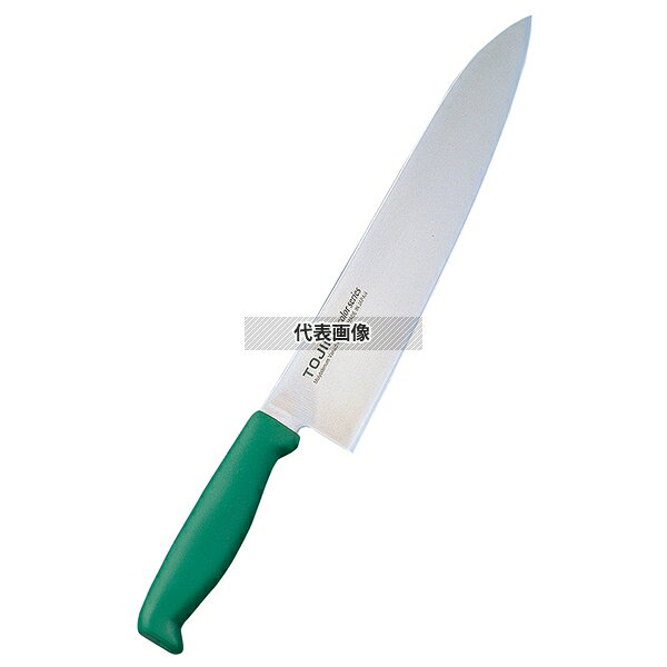 商品の特徴 トウジロウ カラー庖丁 牛刀 27cm F-238G 緑 ●本刃付き ●刀身：医療用メス材であるモリブデンバナジウム鋼使用。錆びにくい、ねばりがあり、かけにくい等厳しい要求に答えます。 ●ハンドル：現場の声にもとづいた握りやすく...