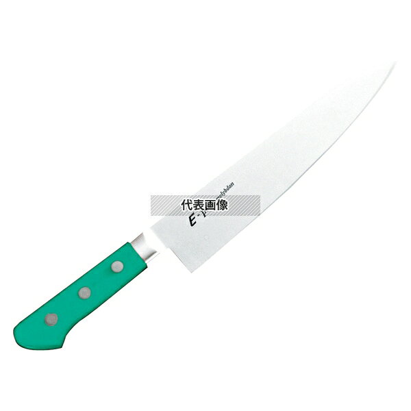 商品の特徴 EBM(江部松) E-PRO モリブデン 牛刀 24cm グリーン ●さびに強く耐久性に優れたモリブデン鋼 ●ナイフシリーズ耐熱120℃の特殊樹脂ハンドル。食器洗浄機・温風殺菌OK(100℃以下の設定) ●両刃 製品仕様 ●英語...