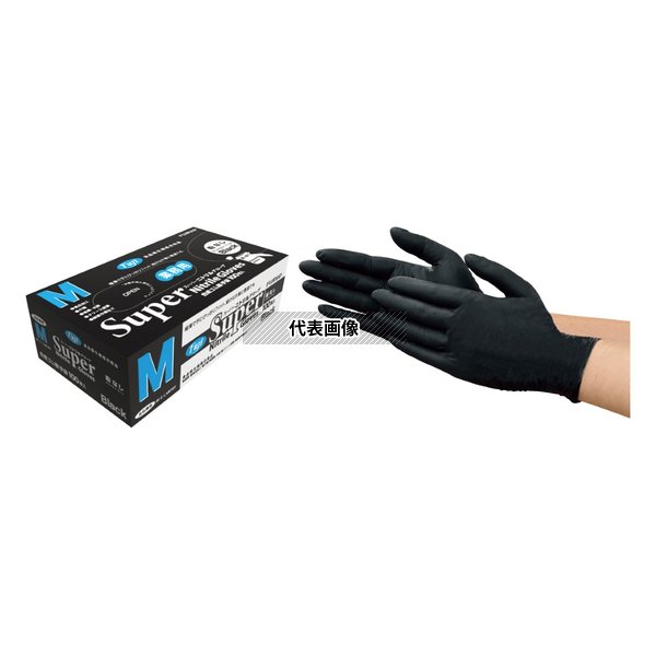 商品の特徴 フジ スーパーニトリルグローブ ブラック 粉なし(100枚入)L 製品仕様 外寸1:全長:230mm 外寸2:手のひら周り:210mm 重量:3.9(±0.2)g 材質:合成ゴム(NBR) JANコード：4942015367739