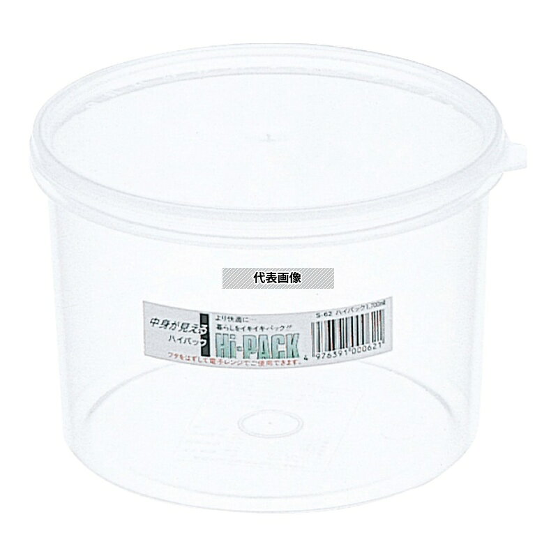 商品の特徴 エンテック(ENTEC) ハイパック 丸型 深型タイプ S-62 1700ml S-62 φ157×H113mm 保存容器 No.0368800 ●本体耐熱温度：-20℃〜120℃ ●蓋耐熱温度：-30℃〜60℃ ●電子レンジで...