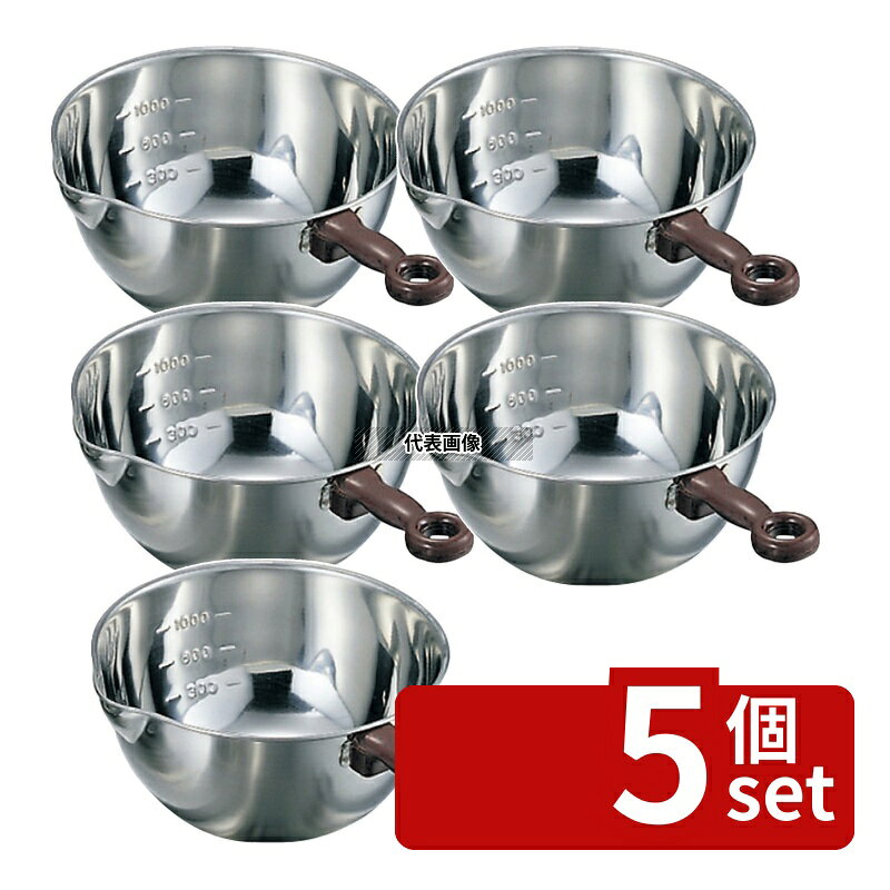 商品の特徴 竹井器物製作所 18-8(ステンレス) 目盛付 手付 片口ボール 小(φ150) 1L ボウル No.0400100 ●目盛：200cc・400cc・600cc 製品仕様 ●英語商品名:Stainless-Steel Bowl ...