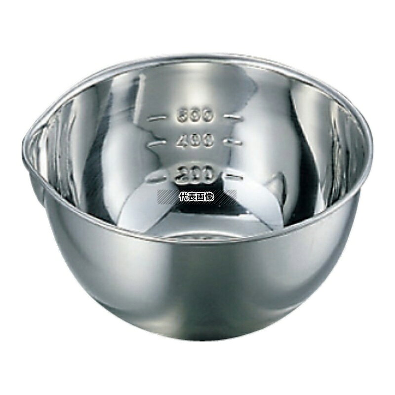 商品の特徴 竹井器物製作所 18-8(ステンレス) 目盛付 片口ボール 中(φ180) 1.6L ボウル No.0400300 ●目盛：300cc・600cc・1000cc 製品仕様 ●英語商品名:Stainless-Steel Bowl ...