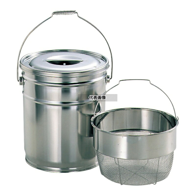 商品の特徴 18-8(ステンレス) バケット2 (洗いカゴ付) 15L 細目 MSD-1520 ●12メッシュ 製品仕様 ●型番:MSD-1520 ●英語商品名:Stainless-Steel BucketII with Washing B...