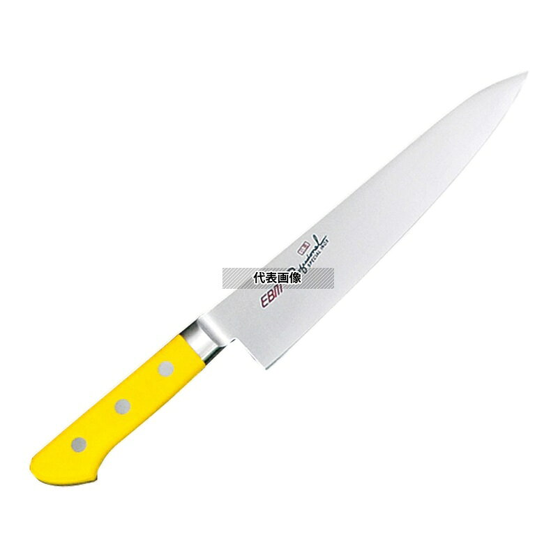 商品の特徴 EBM(江部松) 抗菌 スペシャル・イノックス 牛刀 21cm イエロー ●ツバ付プロ仕様 ●手研ぎ本刃付すばらしい切れ味 ●抗菌7色カラーハンドル衛生管理対応(HAccP対応) ●モリブデン鋼を含有した特殊ハガネを使用している...