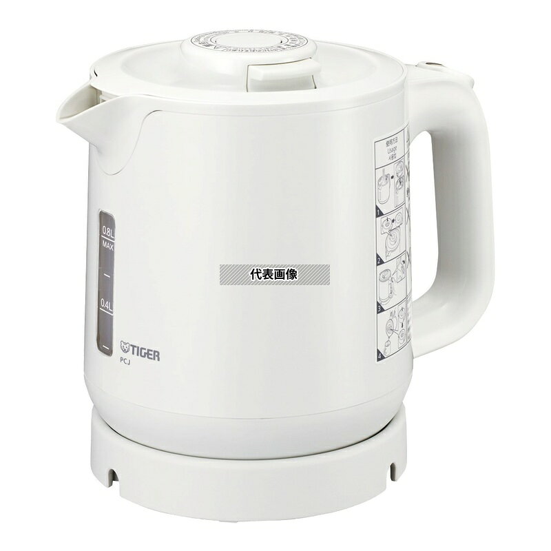 商品の特徴 タイガー 蒸気レス 電気ケトル PCJ-H081 (W) ホワイト ●コード長さ：1.4m ●転倒流水防止構造 ●樹脂製二重計量構造 ●5か国語対応表示 製品仕様 ●型番:PCJ-H081(W) ●商品ブランドシリーズ:タイガー...