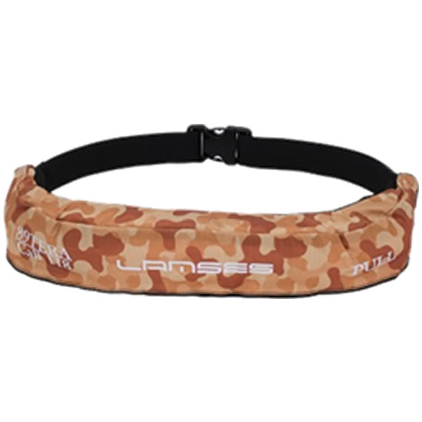 商品の特徴 ラムセス(Lamses) ライフジャケット LJ-2566 ブラウンカモ 自動膨張式ウエストタイプ 桜マーク付 TYPE-A 自動膨張式救命衣(ウエストベルト式) 国土交通省形式承認品　タイプA LJ-1866　気室の長さ約60...
