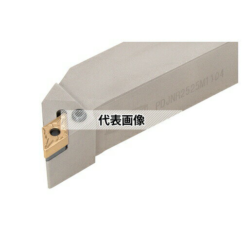 タンガロイ：PDJNR1616H1104 切削工具_旋削用工具_溝入れ・突切り_外径用 製品仕様 ●ファミリー名：ネガ、レバーロック式バイト、55°ひし形インサート、アプローチ角93° ●R/L[勝手]：R ●L1[全長]：100 ●f[刃...