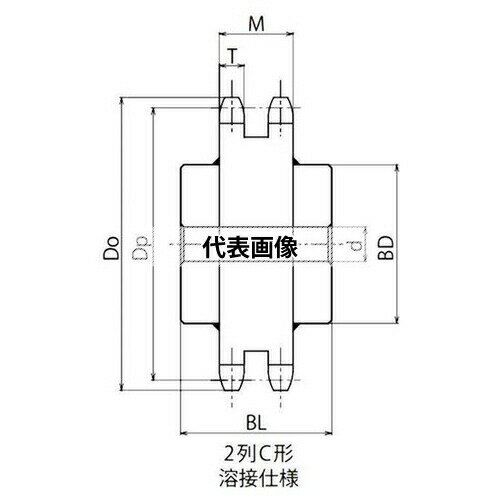 片山チエン：NK100-2C60 機械要素部品_伝動部品_スプロケット_スプロケット ●チェーンピッチ：31.75mm/歯幅：17.0mm ●普通鋼 ●2列用C型（両ボスタイプ）のスプロケットホイルです。 ●多数の歯数バリエーションを取り揃...