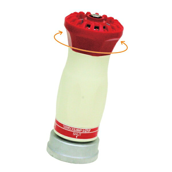 商品の特徴 岩崎製作所　05V23N6521A　【DA噴霧ノズル】 アルミ製 V23ノーベル(吐水口ネジ) ●男性消防団員用操法大会で驚異的な占有率誇る、圧倒的なノズルです ●流体的力学の観点からの開発で、「火点到達速度」、「破壊力」は”圧...