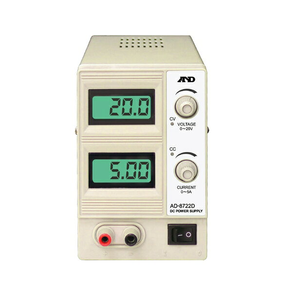 商品の特徴 A&D 直流安定化電源(20V、5A)(AD8722D) AD-8722D ●直流電圧0〜20V、直流電流0〜5A ●場所をとらないスリムタイプ(幅9.5cm) ●常時バックライトがつき、デジタル表示で見やすいディスプレイ ●電...