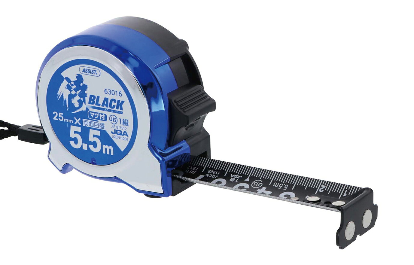 商品の特徴 侍B超コンパクトコンベJISMG25-5．5M青 ●BLACKテープ＋ホワイト目盛りで抜群の視認性 ●JIS1級 ●目盛長持ち、摩耗を防ぐ!ナイロンコートテープ 製品仕様 ●JIS1級　●目盛長持ち、摩耗を防ぐ！ナイロンコートテ...
