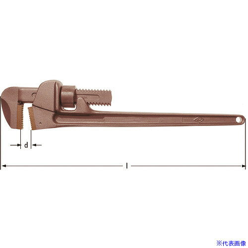 オレンジブック トラスコ中山　TRUSCOAmpcoスイス 防爆パイプレンチ 最大口開き30mm 全長280mm 〔品番:ET0280B〕[ 注番:1026443]特長●円柱状の物を滑らずにつかむパイプレンチです。●可燃性雰囲気の状況下で使...