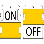 オレンジブック トラスコ中山　TRUSCOIM スライド表示タグ ON OFF (ON - 黒文字 / OFF - 黒文字) 〔品番:AIST27〕[ 注番:1029931]特長●ワンタッチでカバー上部を上下に動かす事ができ、表示を切り替え...