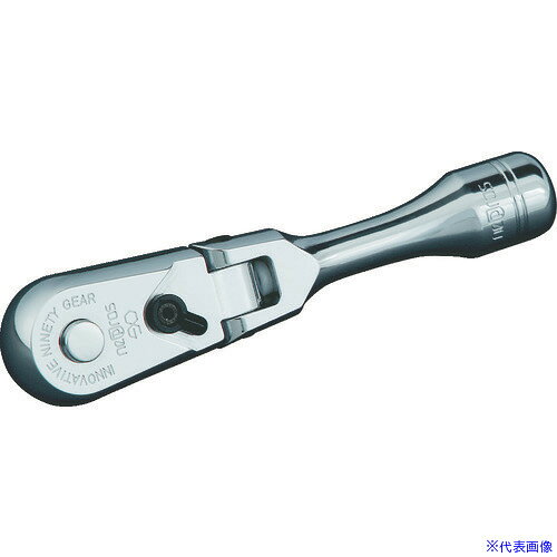 オレンジブック トラスコ中山　TRUSCOnepros 9.5sq.ショートフレックスラチェットハンドル 〔品番:NBRC390FS〕[ 注番:1133839]特長●小判形ヘッドとしては世界最高クラスの90枚ギアを採用、送り角度4°のラチェ...