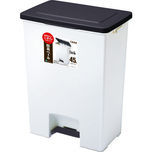 オレンジブック トラスコ中山　TRUSCOEBAN R防臭エバン・ワイドペダル45 〔品番:641831〕[ 注番:1145009]特長●本体・フタに消臭剤を配合し、匂いが容器に付きにくいペールです。仕様●間口(mm)：431●奥行(mm)...