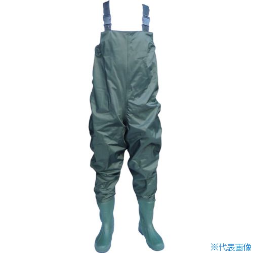 オレンジブック トラスコ中山　TRUSCO富士手袋 ナイロン胴付水中長靴モスグリーン 〔品番:2076M〕[ 注番:1149189]特長●耐寒性、防水性に優れた丈夫なナイロン製です。用途●土木作業、農作業、水産加工など水まわりの作業に。仕様...